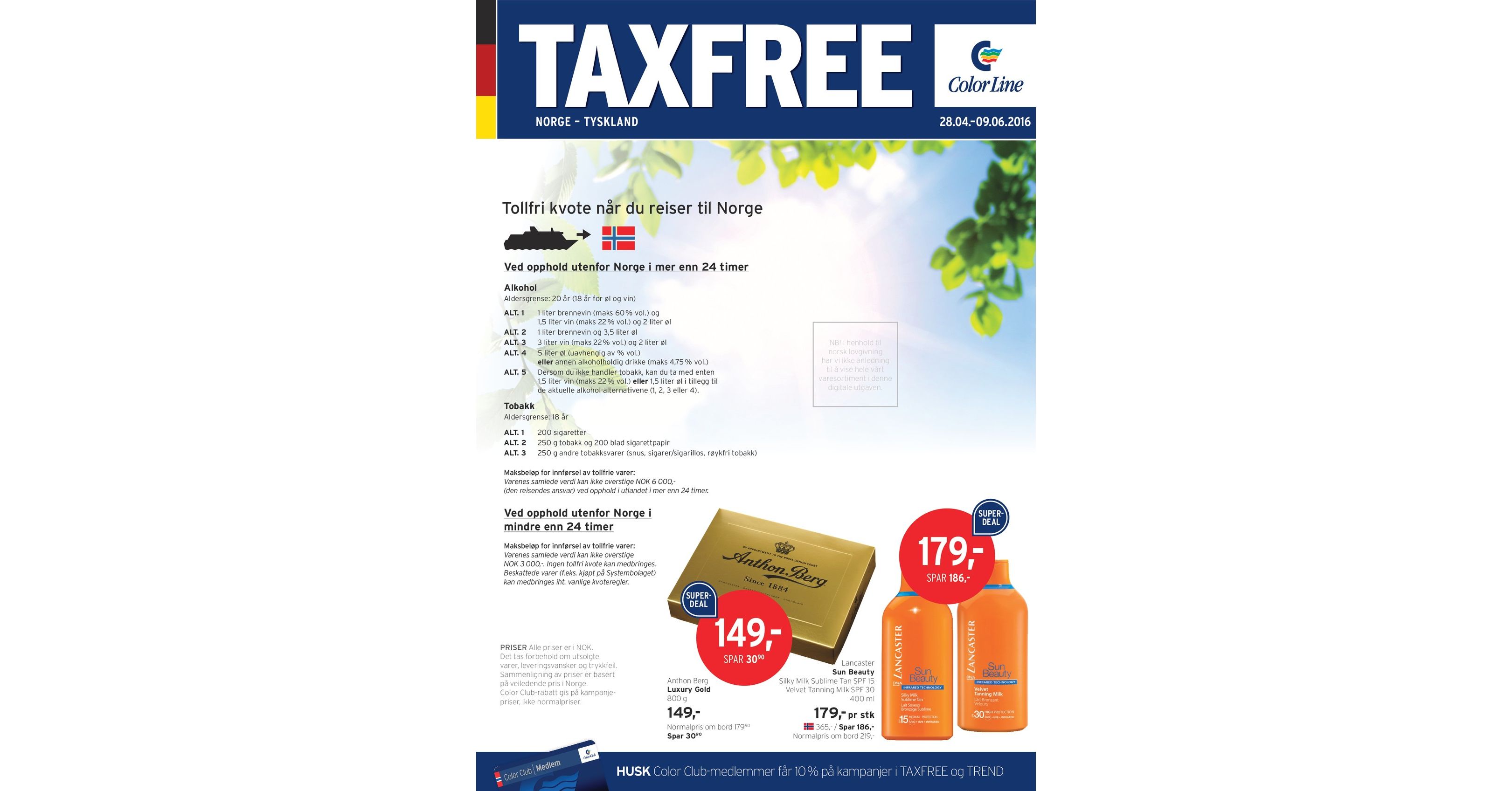 Norge-Tyskland_TAXFREE_mai-juni 2016