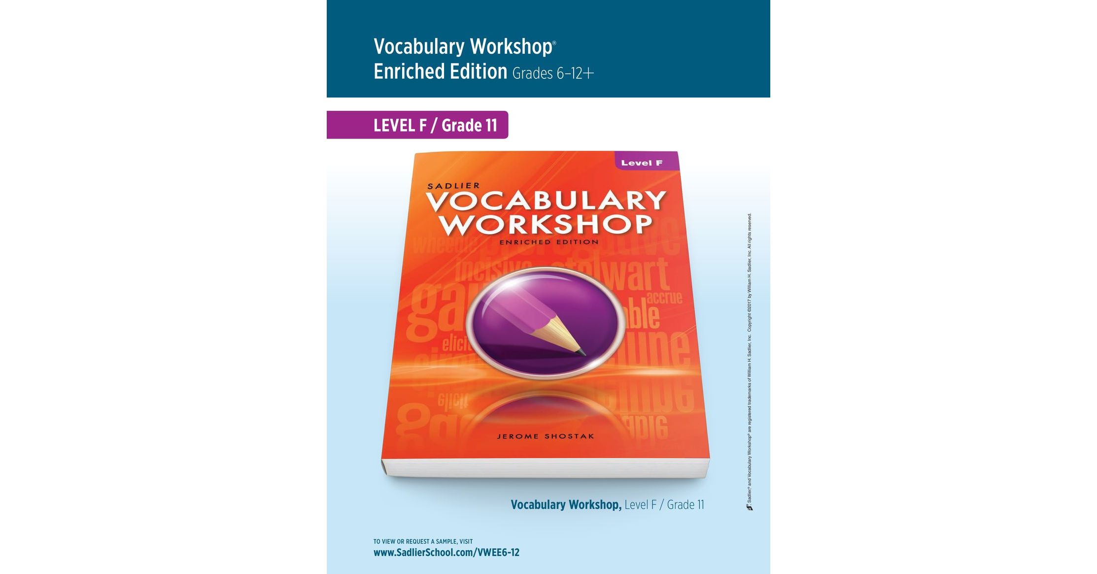 Vocabulary Workshop Enriched Edition, Level F (Grade 11), Student Edition