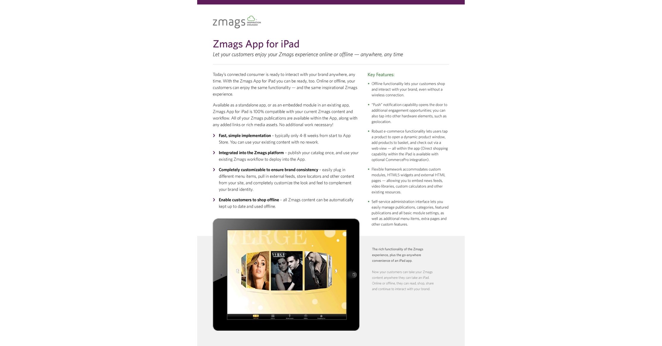 Zmags App for iPad