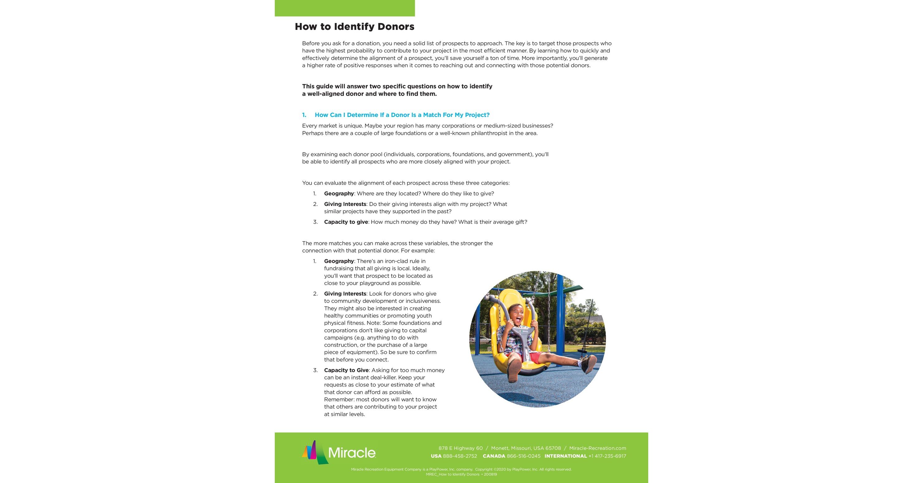 Miracle - How to Identify Donors