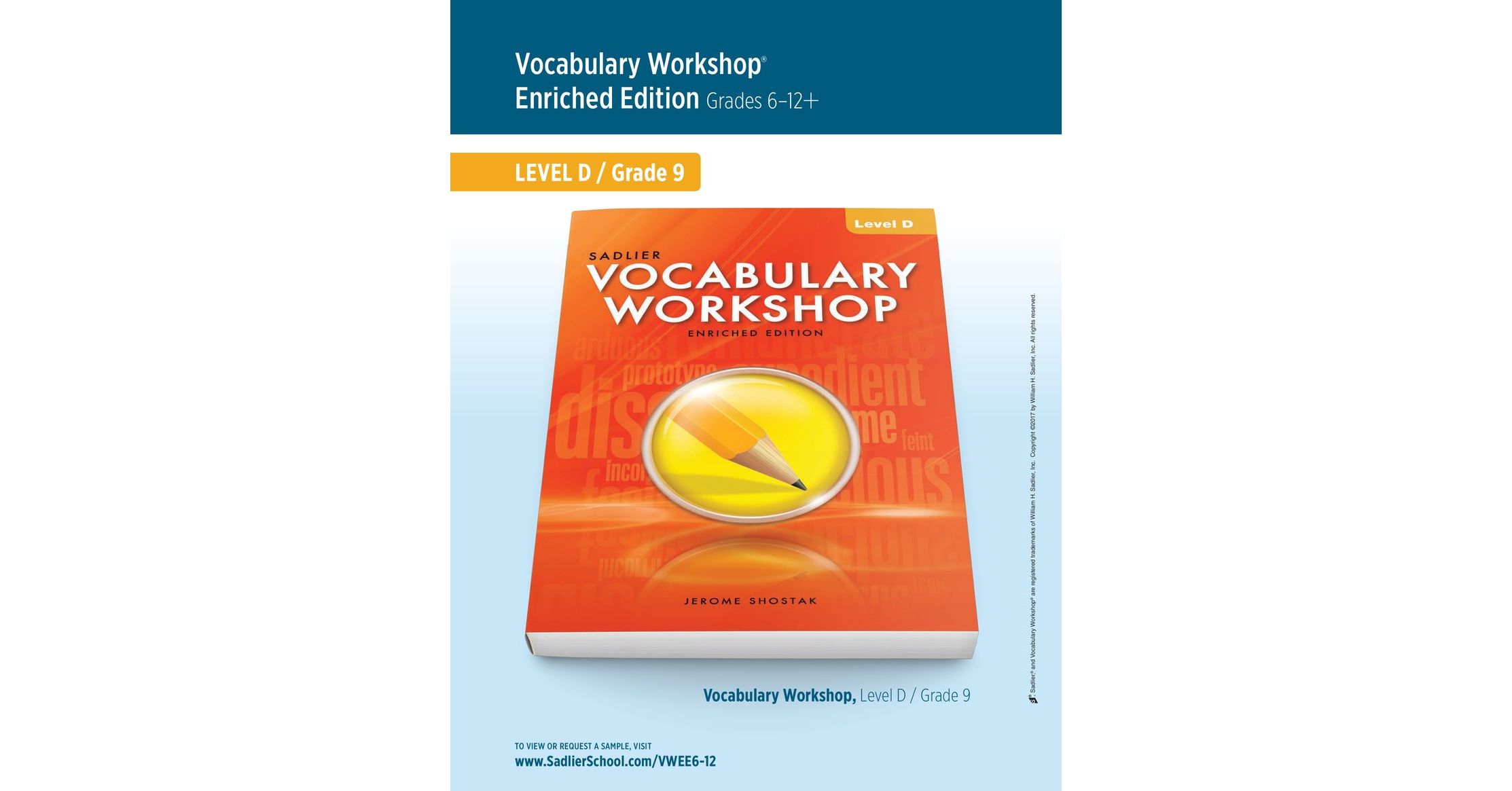 Vocabulary Workshop Enriched Edition, Level D (Grade 9), Student Edition
