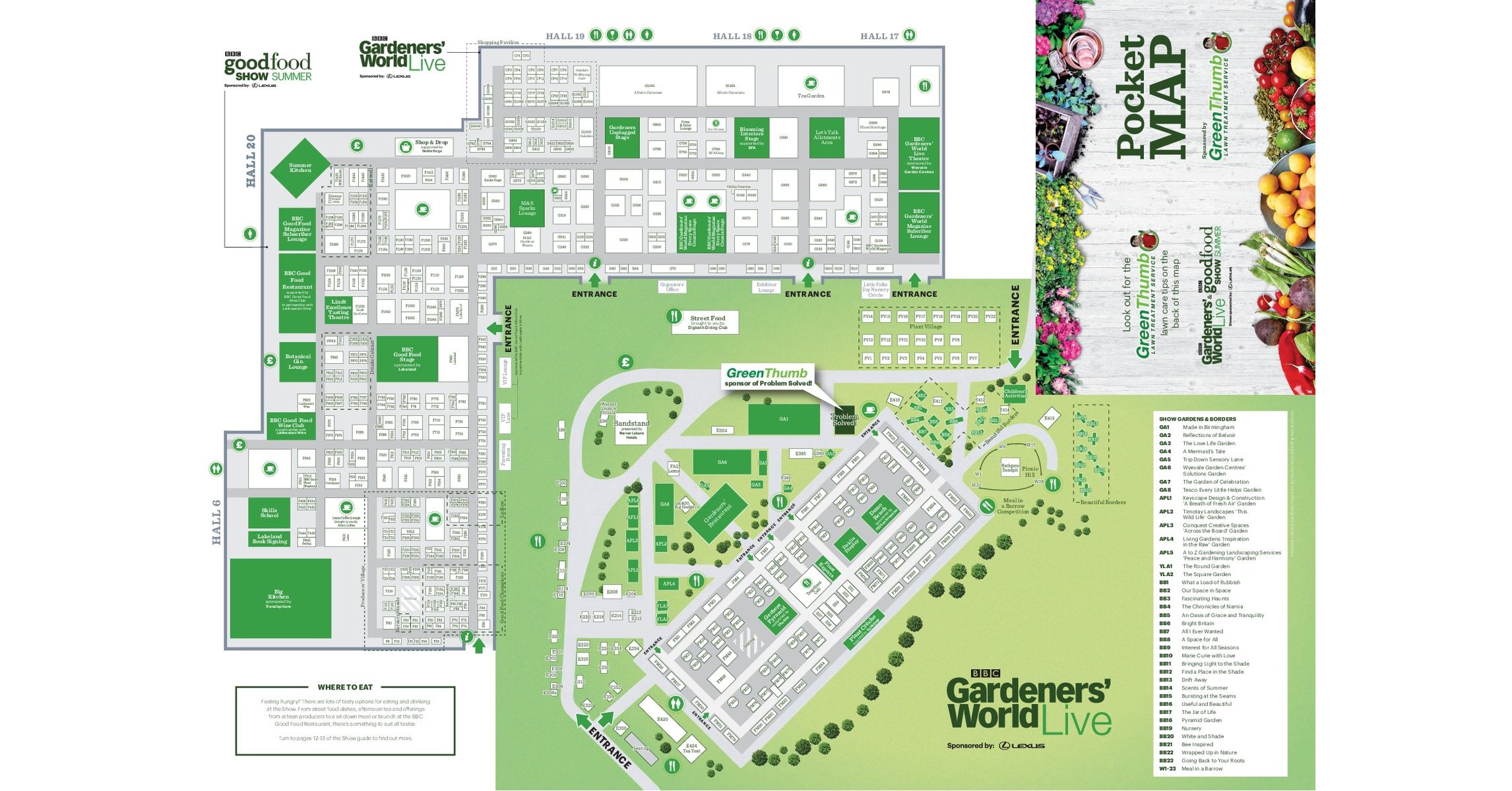 BBC Gardeners' World Live & Good Food Show Summer 2018 – Pocket Map
