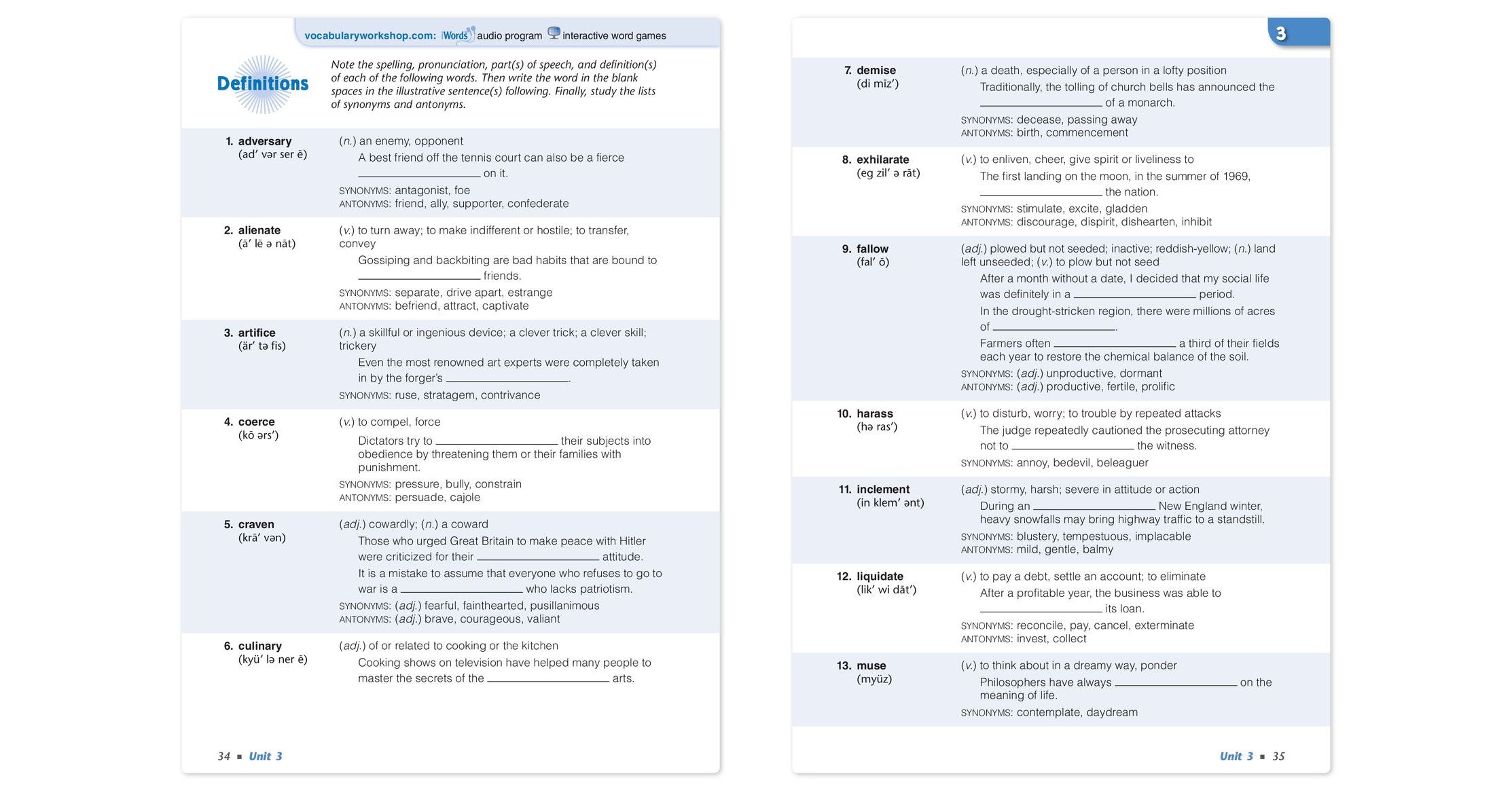 Vocabulary Workshop Enriched Edition Level E Grade 10 Student Edition