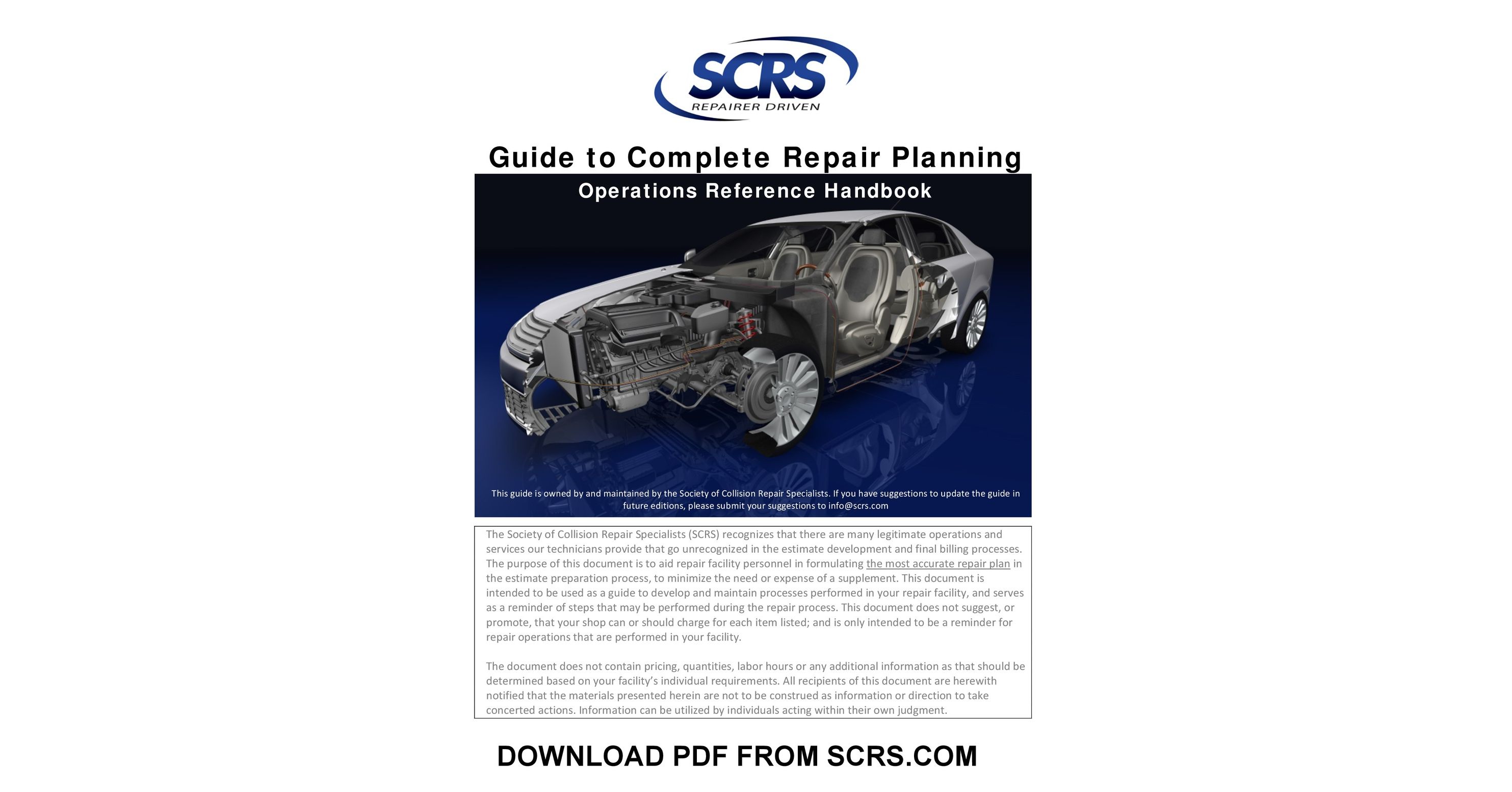SCRS Guide to Complete Repair Planning - 2016 Digital Update